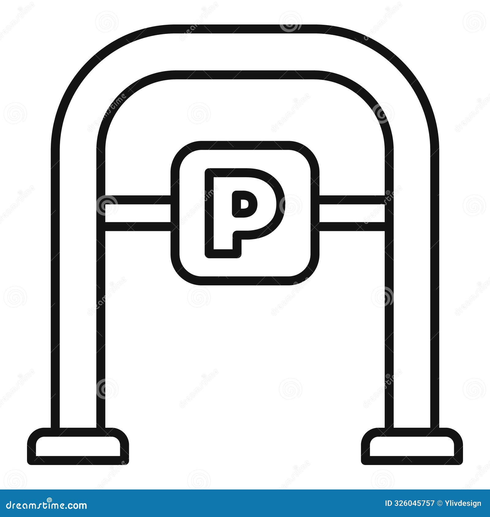 Simple Parking Sign Illustration On A Blue Background Royalty-Free ...