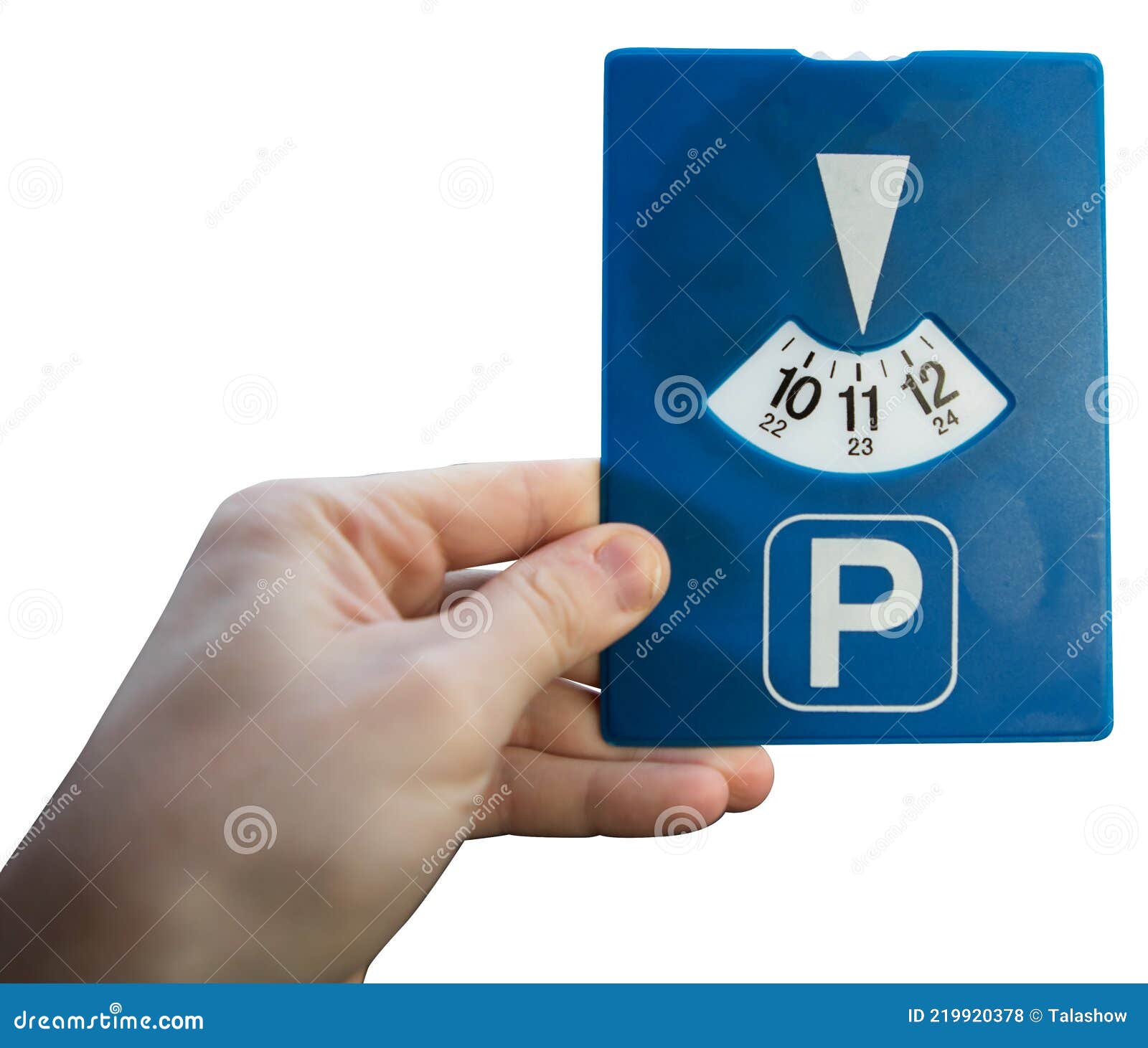 Parking Clock in Hand on a White Isolated Background Stock Photo ...