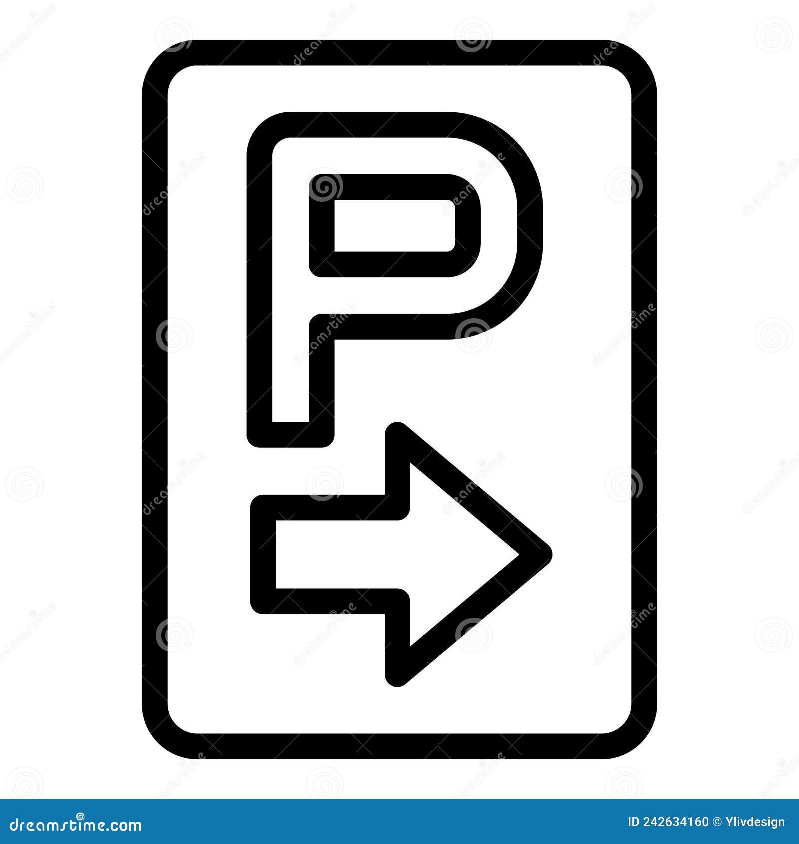 Parking Direction Icon Outline Vector. Valet Area Stock Illustration ...