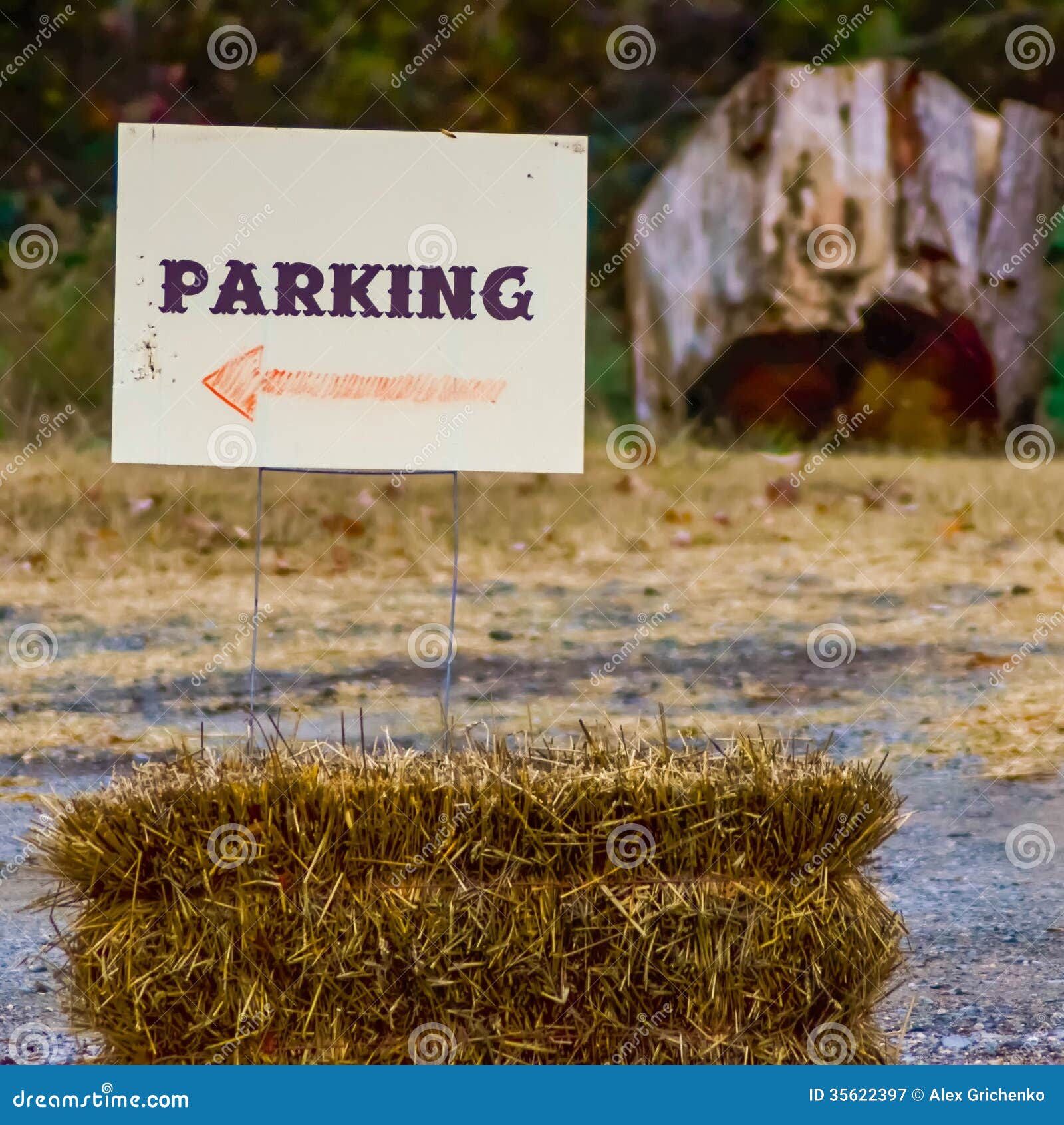 Parking Direction Sign on the Farm Stock Image - Image of sign, board ...