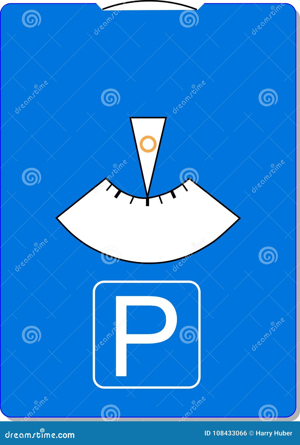 Parking disc stock illustration. Illustration of symbolic - 108433066