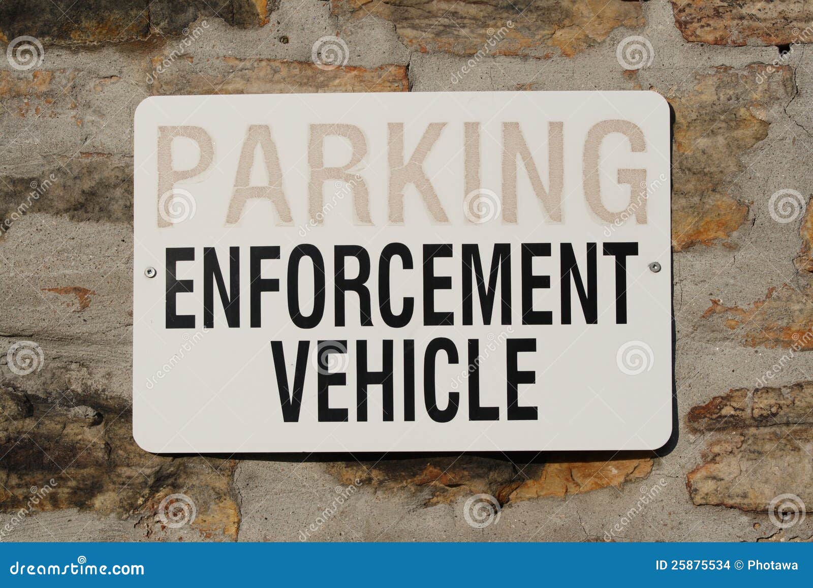 Parking for Enforcement Vehicle Sign Stock Photo - Image of perth ...