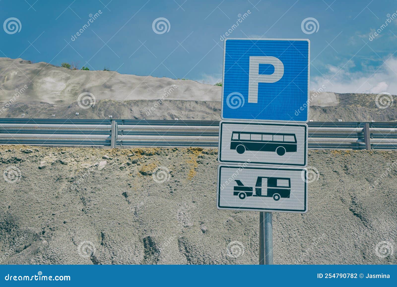 Parking of an Expressway through a Rural Area Stock Photo - Image of ...