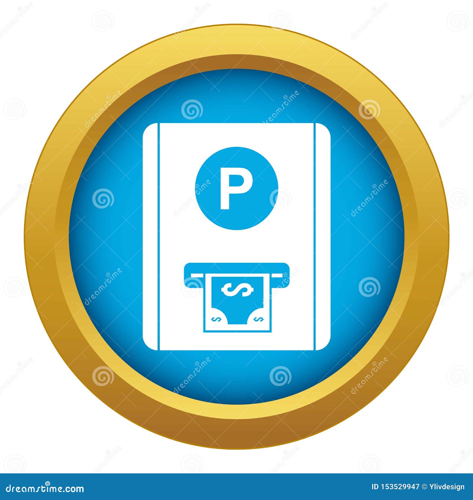 Parking Fee Icon Blue Vector Isolated Stock Vector - Illustration of ...