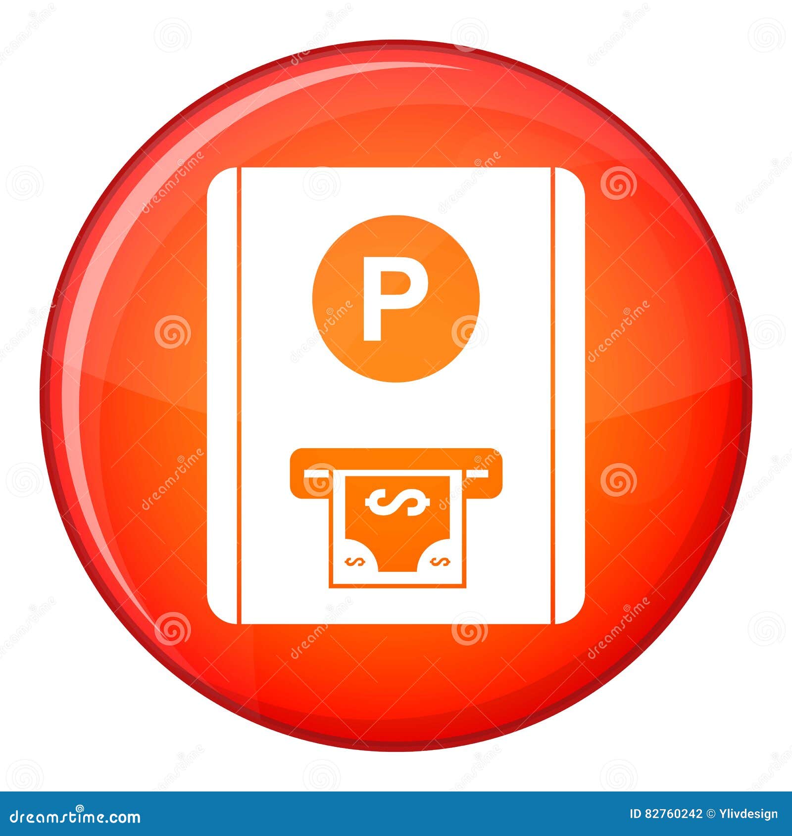 Parking Fee Icon, Flat Style Stock Vector - Illustration of machine ...