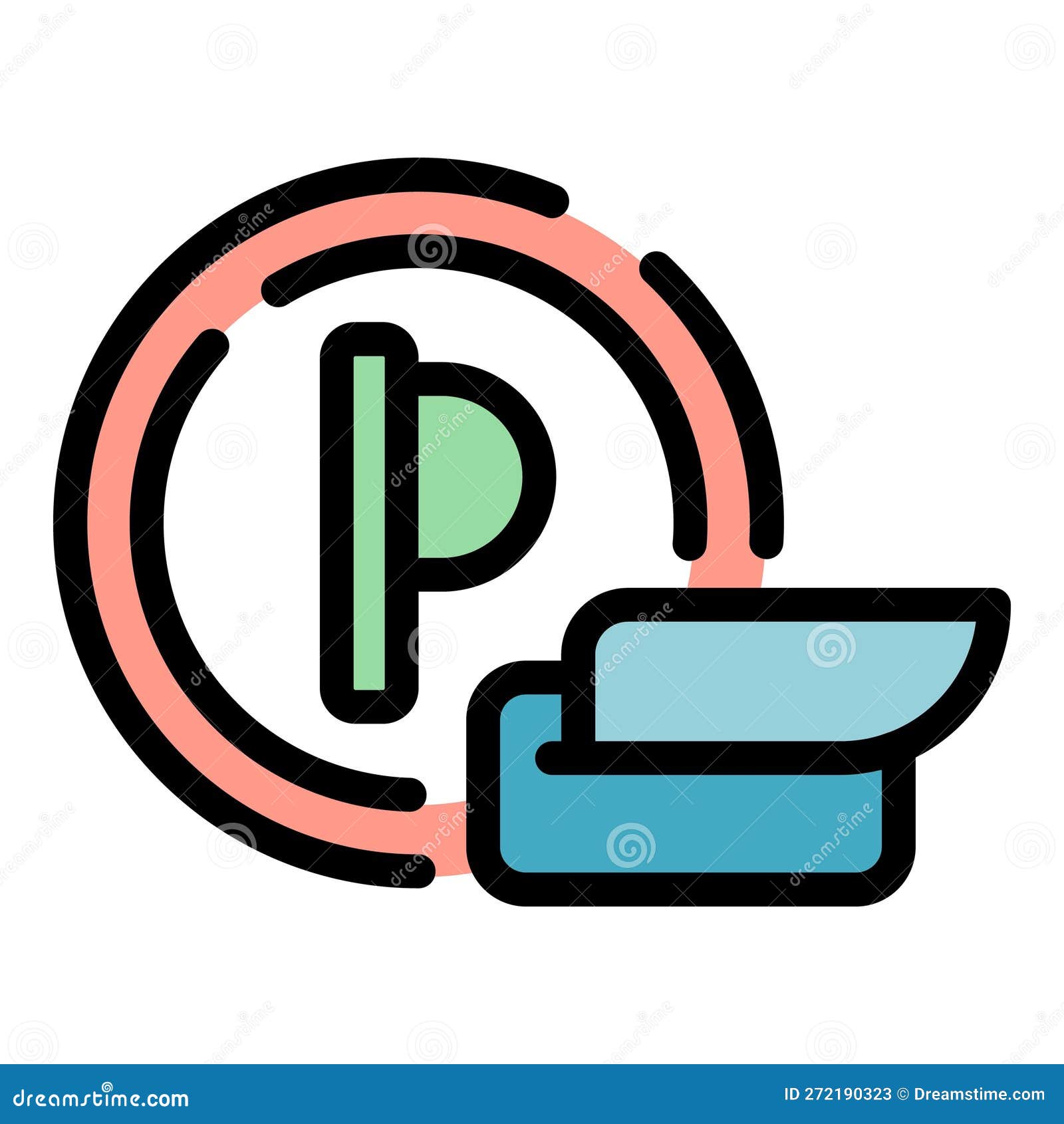 Parking Fee Icon Vector Flat Stock Vector - Illustration of color ...