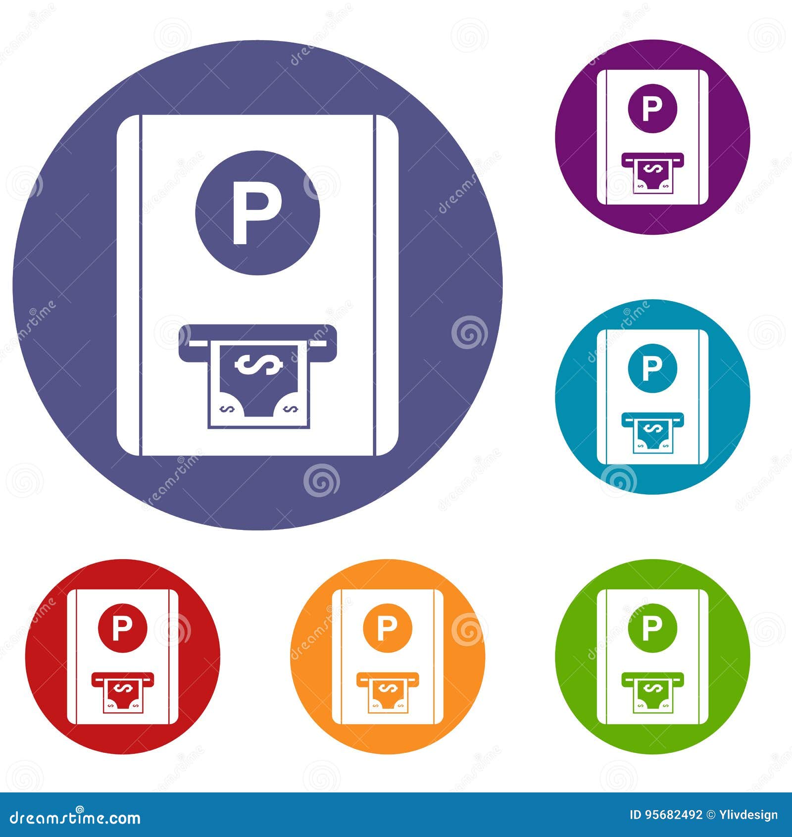 Parking fee icons set stock vector. Illustration of collection - 95682492