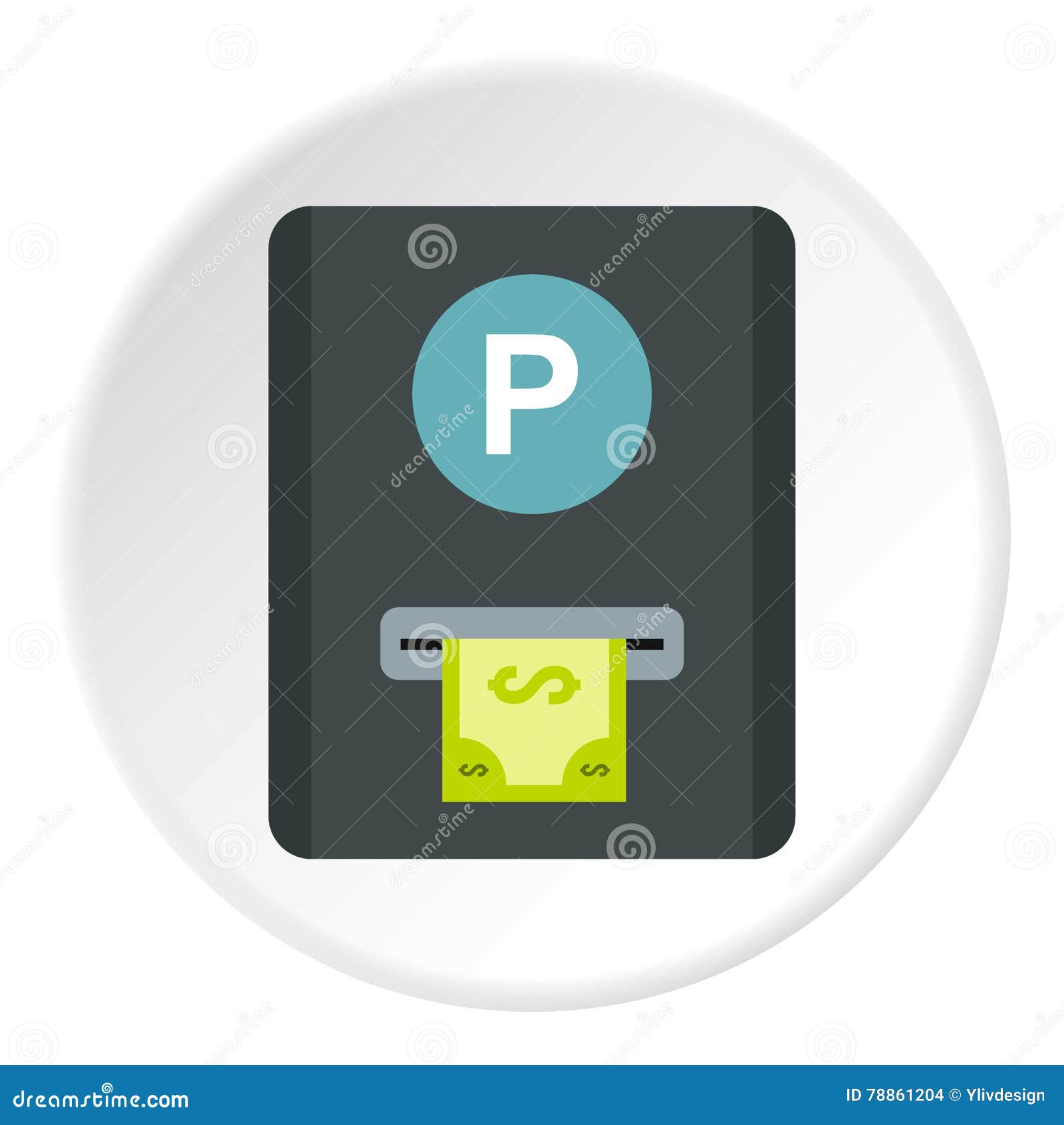 Parking Fees Icon, Flat Style Stock Vector - Illustration of operated ...
