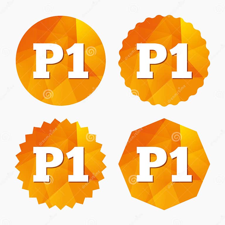 Parking First Floor Icon. Car Parking P1 Symbol. Stock Vector ...