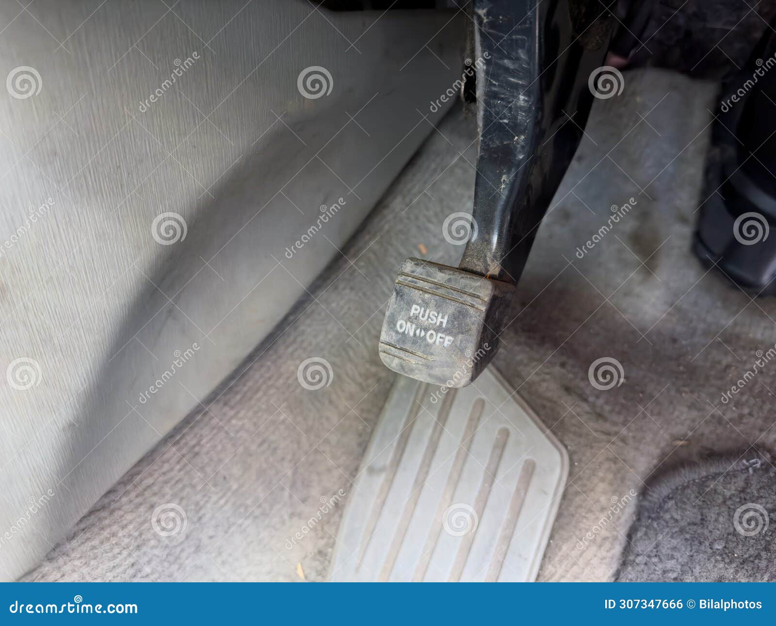 Parking Foot Brake Pedal of a Modern Car Stock Photo - Image of ...