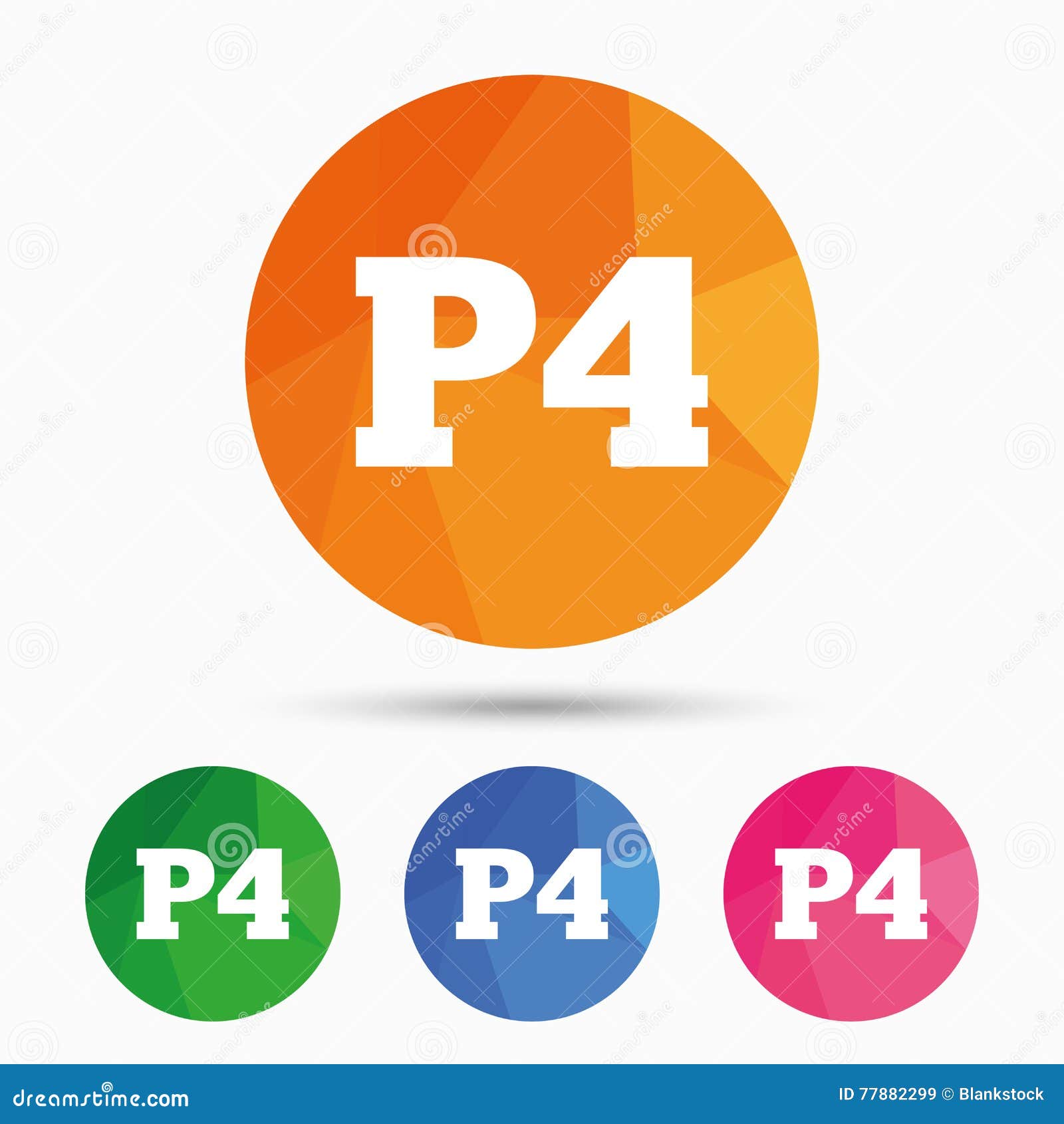 Parking Fourth Floor Icon. Car Parking P4 Symbol Stock Vector ...