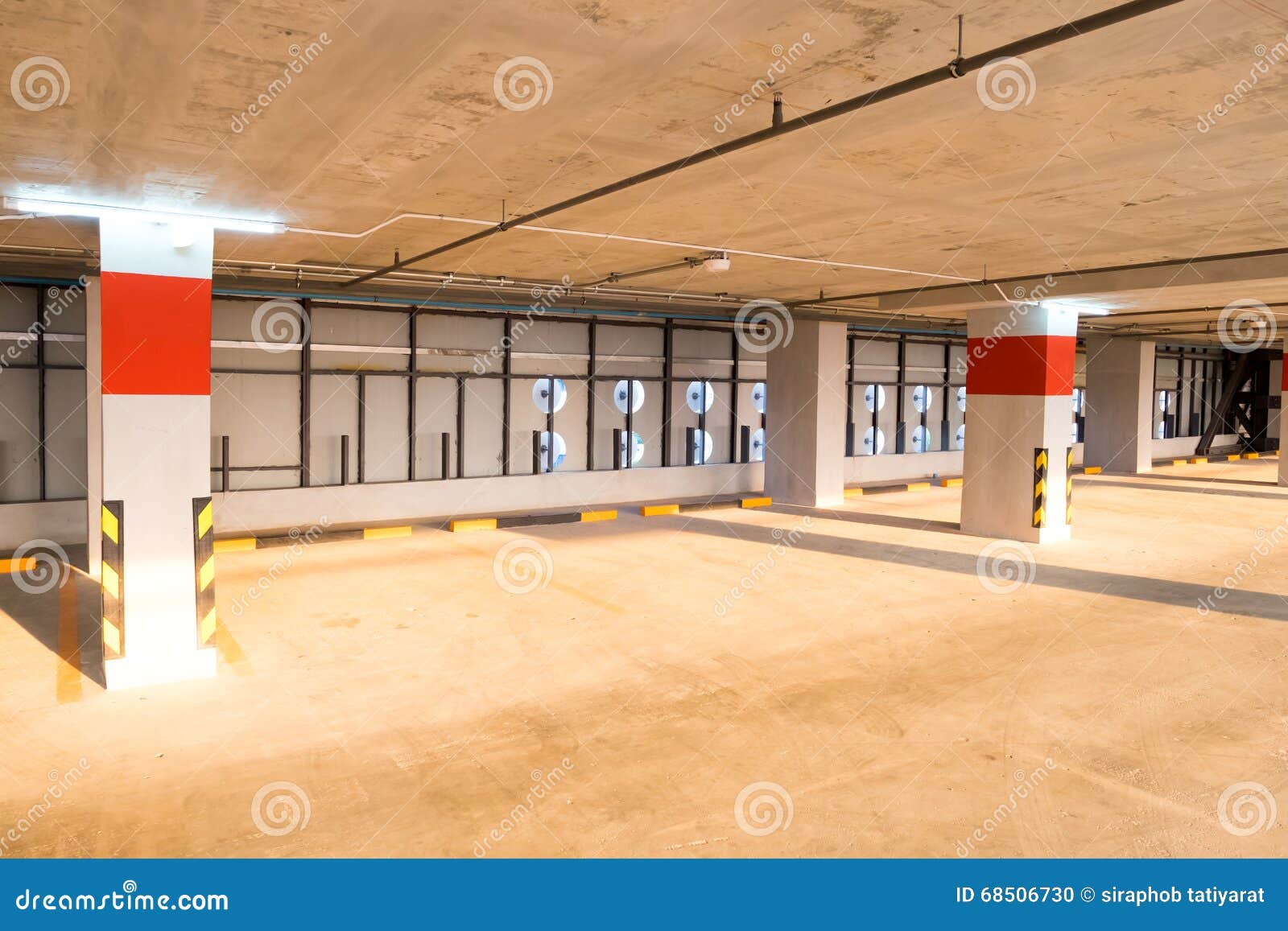 Parking garage interior stock photo. Image of illuminated - 68506730
