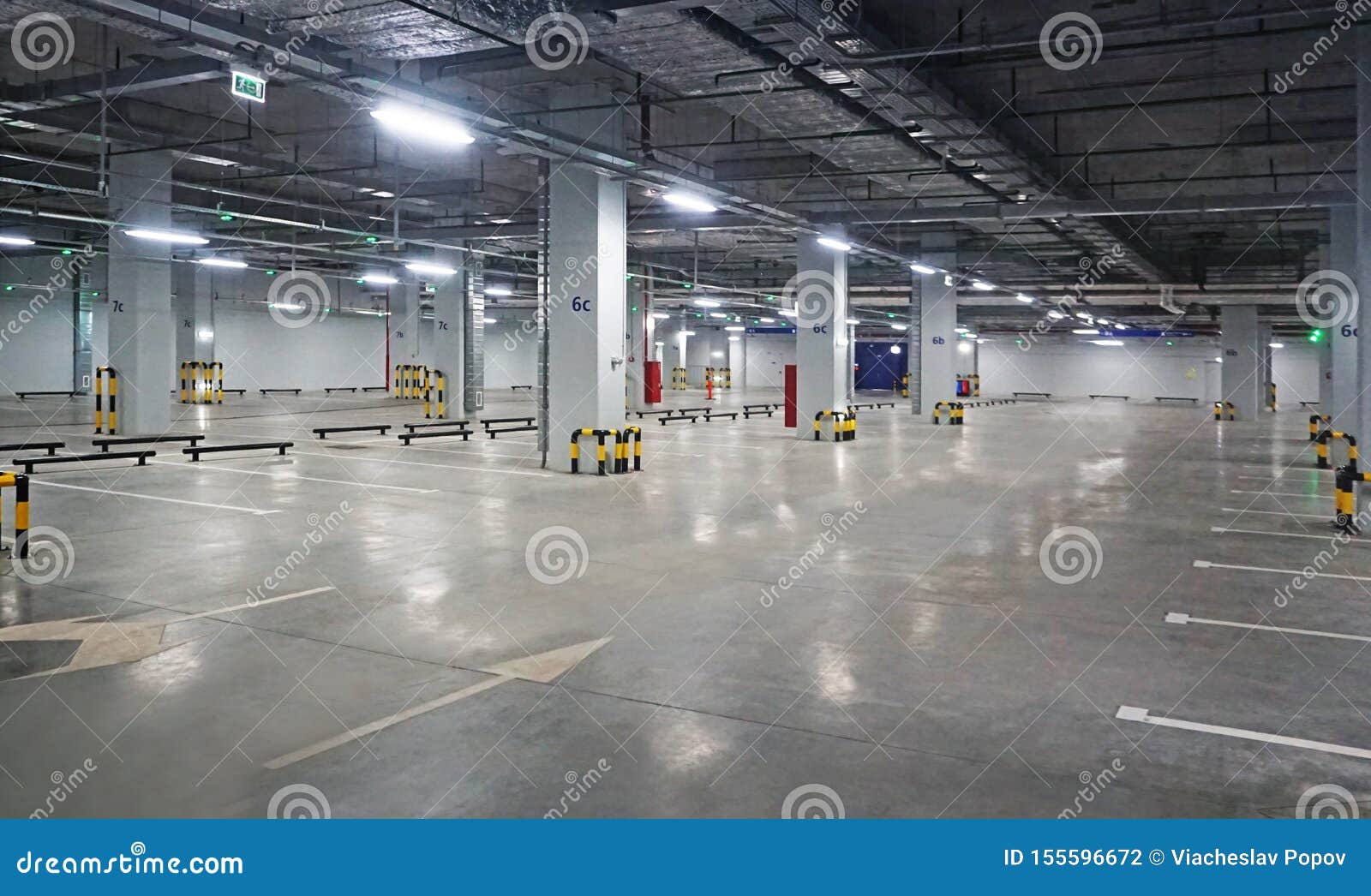 Parking Garage - Interior Shot of Multi-story Car Park Stock Photo ...