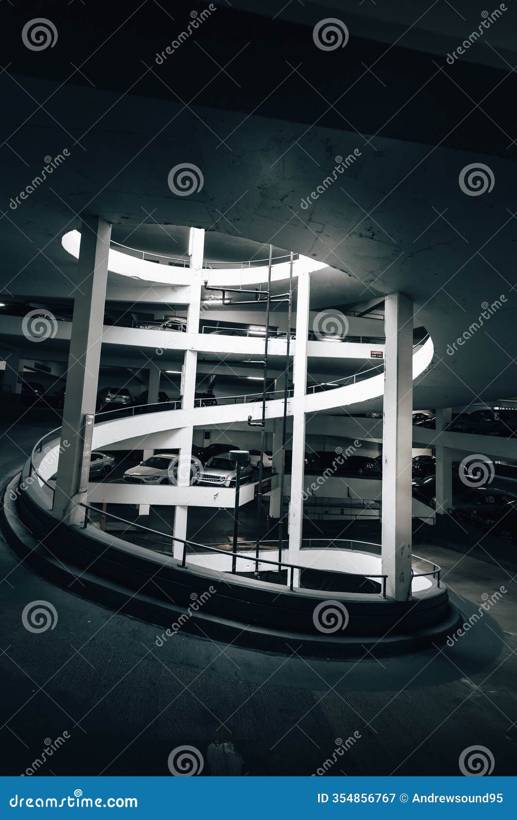 Parking Garage Ramp stock image. Image of ceiling, design - 354856767