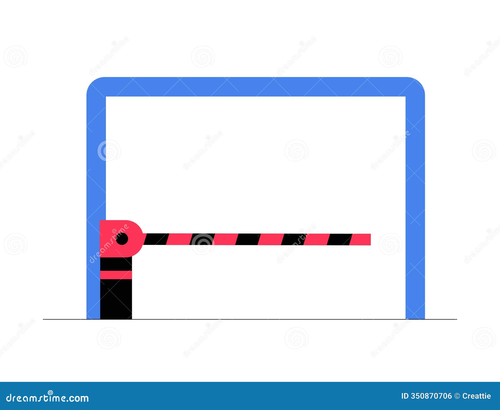 Parking Gate with Barrier in Flat Vector Illustration Symbolizing ...