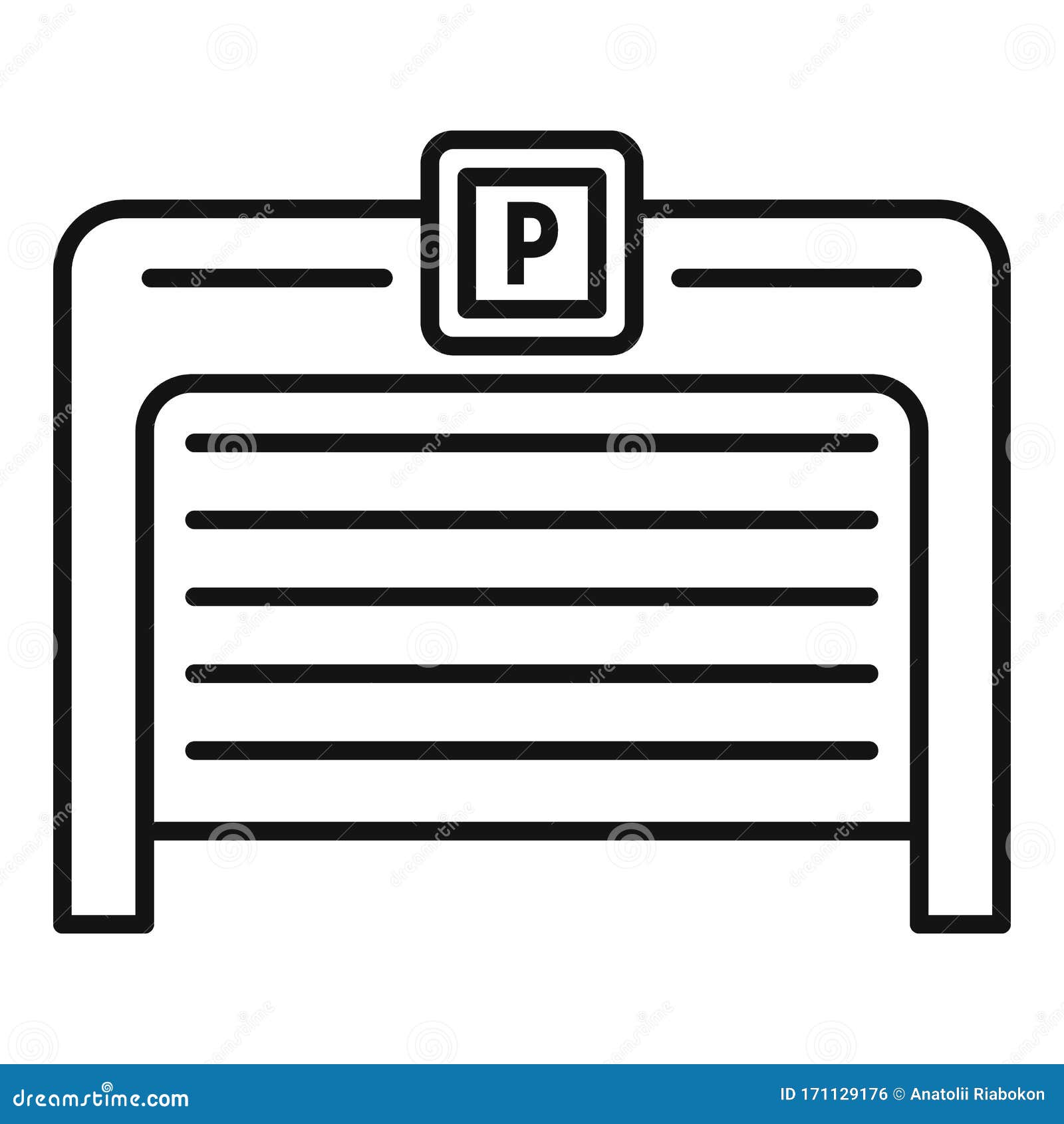 Parking Gate Icon, Outline Style Stock Vector - Illustration of ...