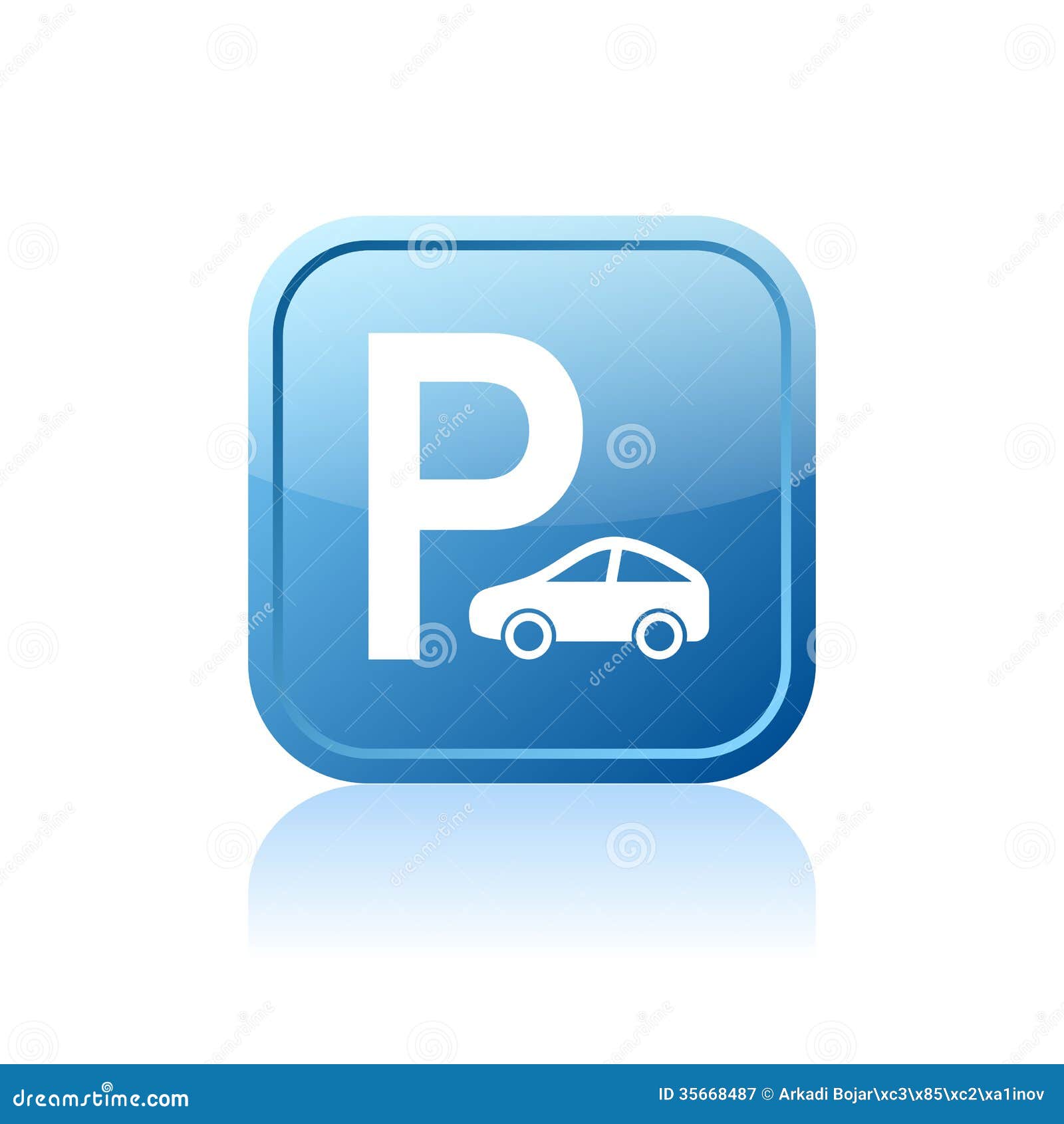 Parking icon stock vector. Illustration of cars, blue - 35668487