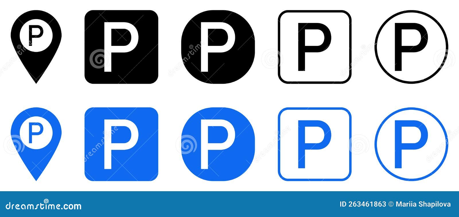 Parking icon set stock vector. Illustration of vehicle - 263461863