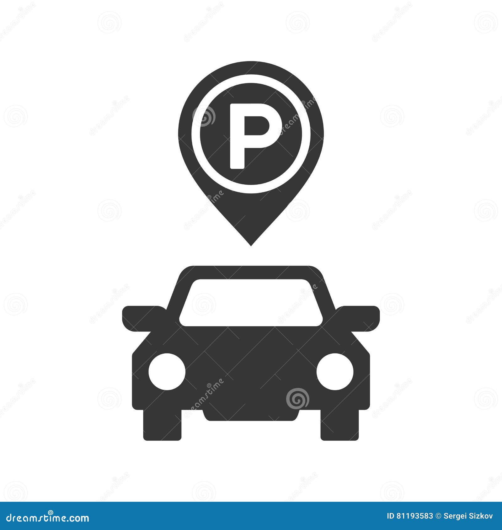 Parking Icon on White Background. Vector Stock Vector - Illustration of ...