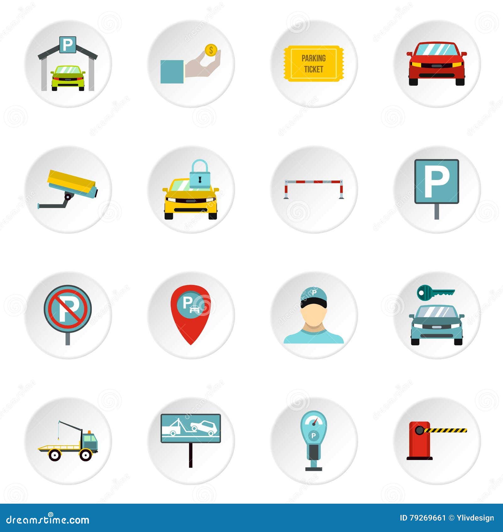 Car Parking Icons. First And Second Floor Sign. Cartoon Vector ...