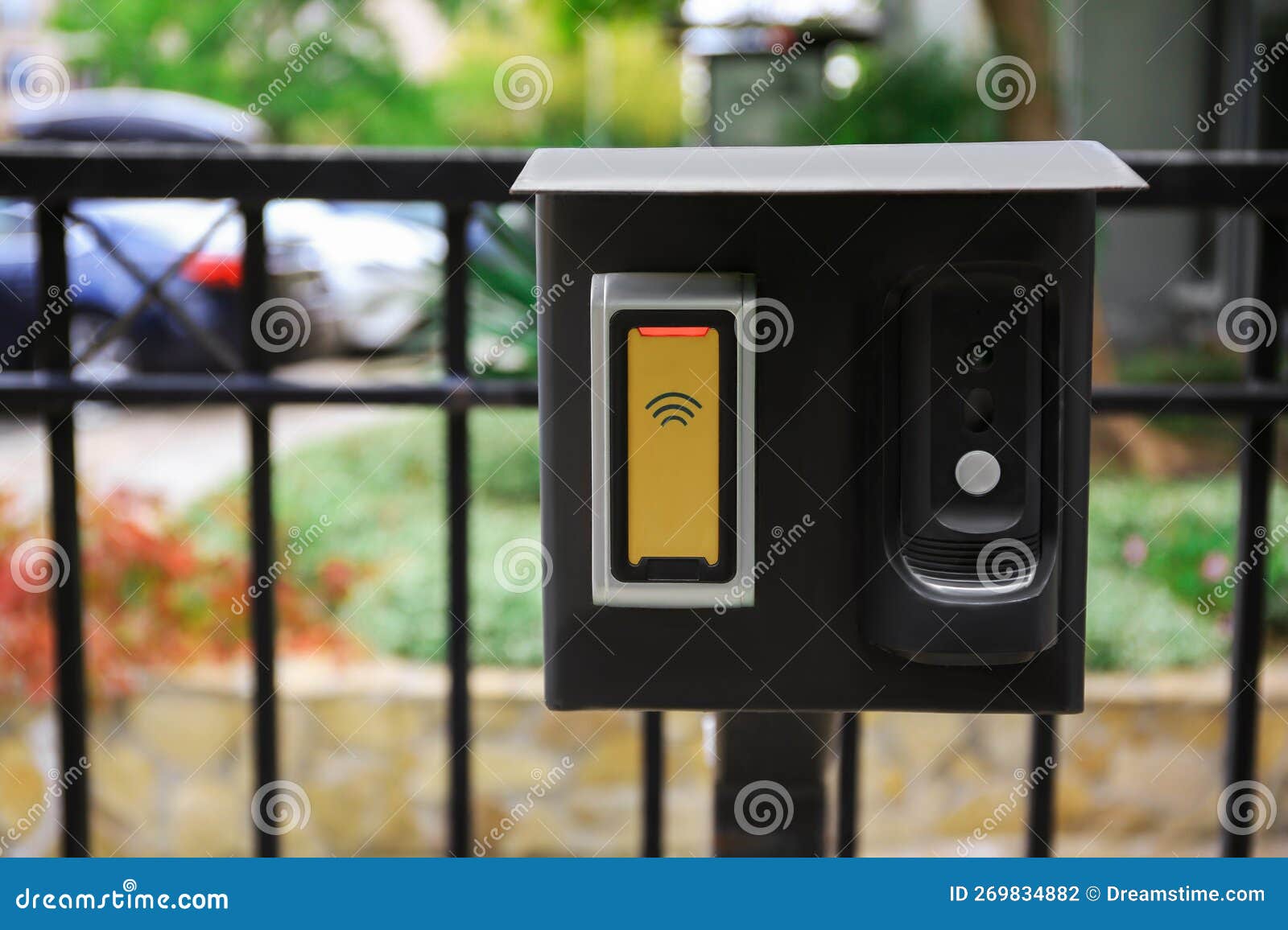 Parking Intercom System Outdoors, Closeup. Space for Text Stock Photo ...