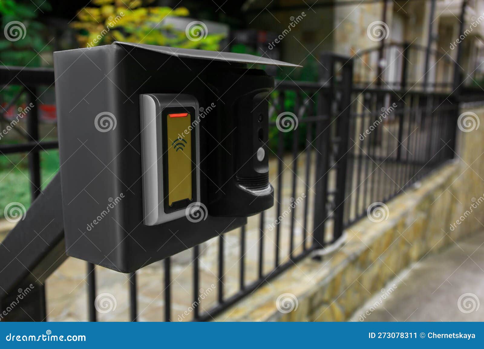 Parking Intercom System Outdoors, Closeup. Stock Image - Image of exit ...
