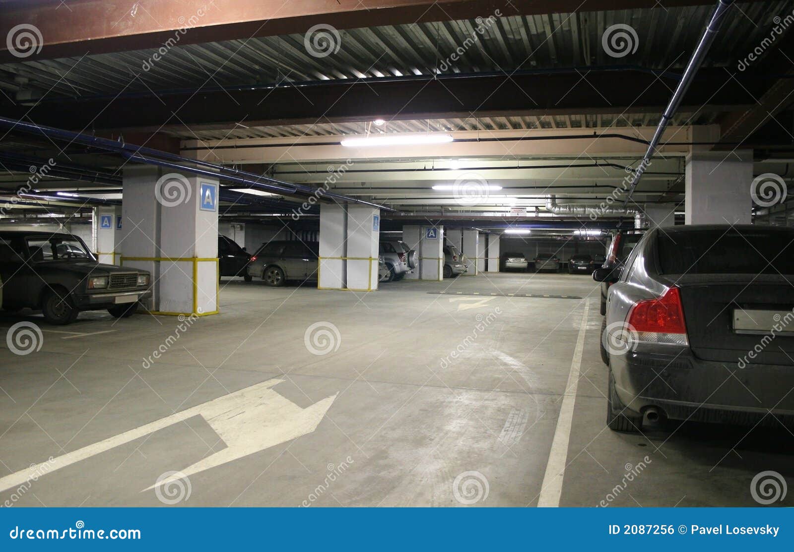 Parking interior stock photo. Image of parking, city, illuminated - 2087256