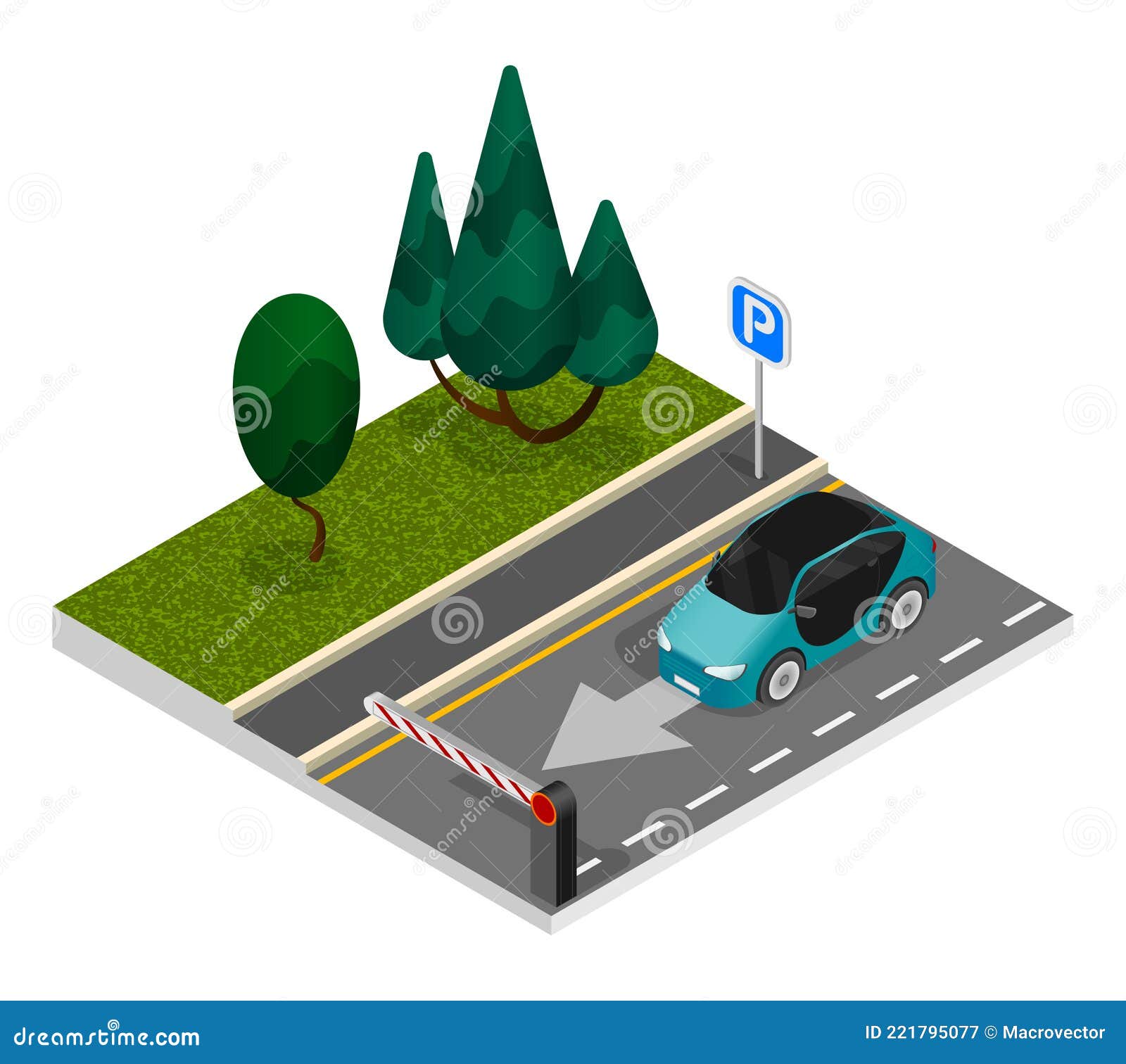 Parking Isometric Concept stock vector. Illustration of barrier - 221795077 Parking Isometric Concept stock vector. Illustration of barrier - 221795077