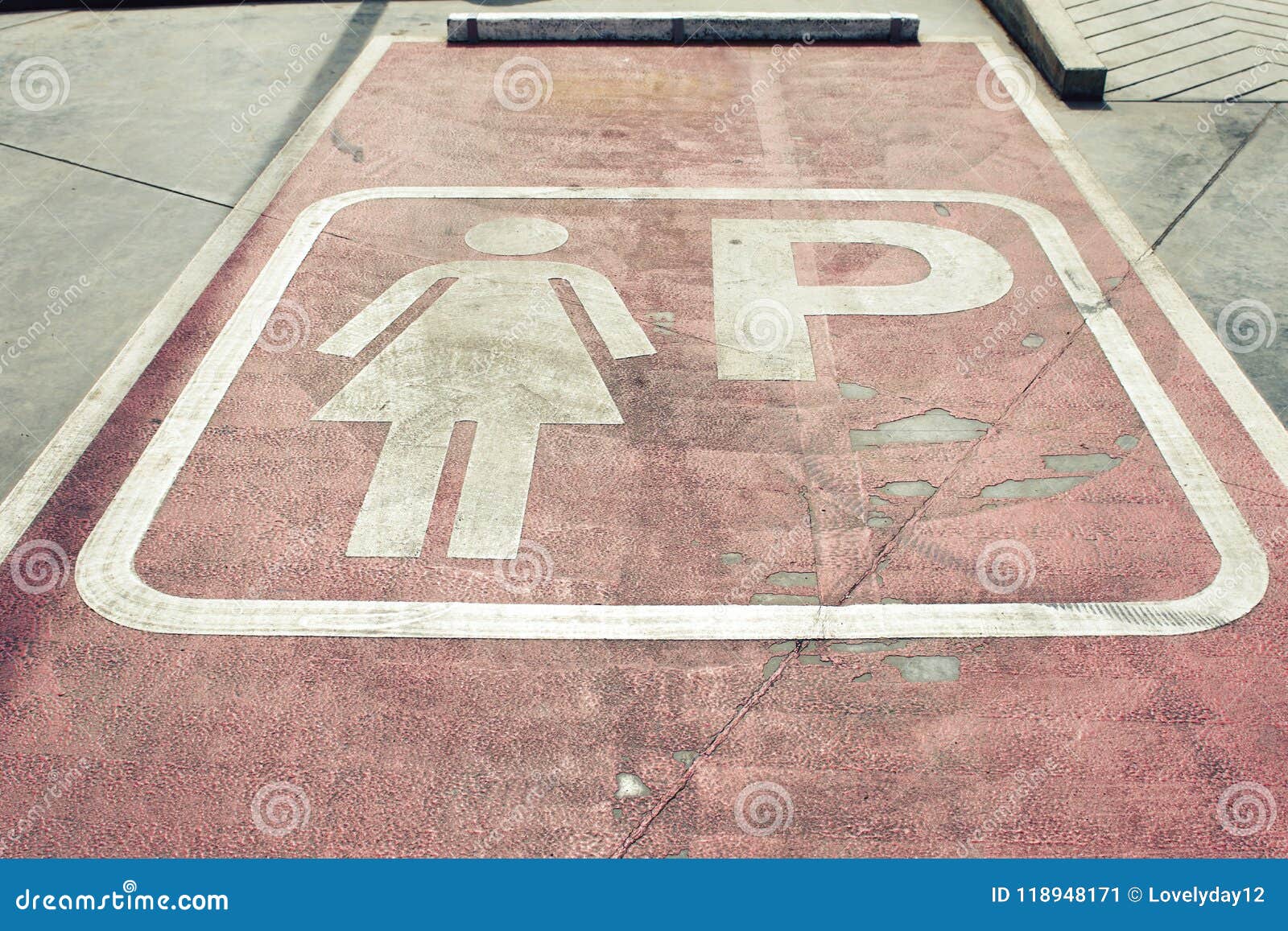 Parking for Ladies Symbol Sign Stock Image - Image of transport, road ...