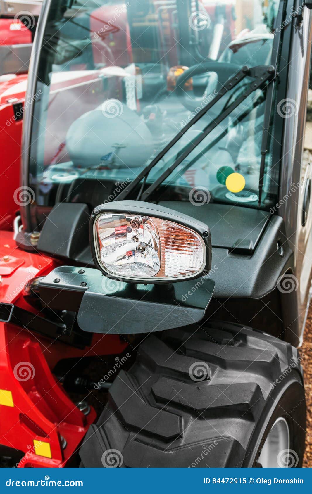 Parking Lights on a Red Tractor Stock Image - Image of transport, truck ...