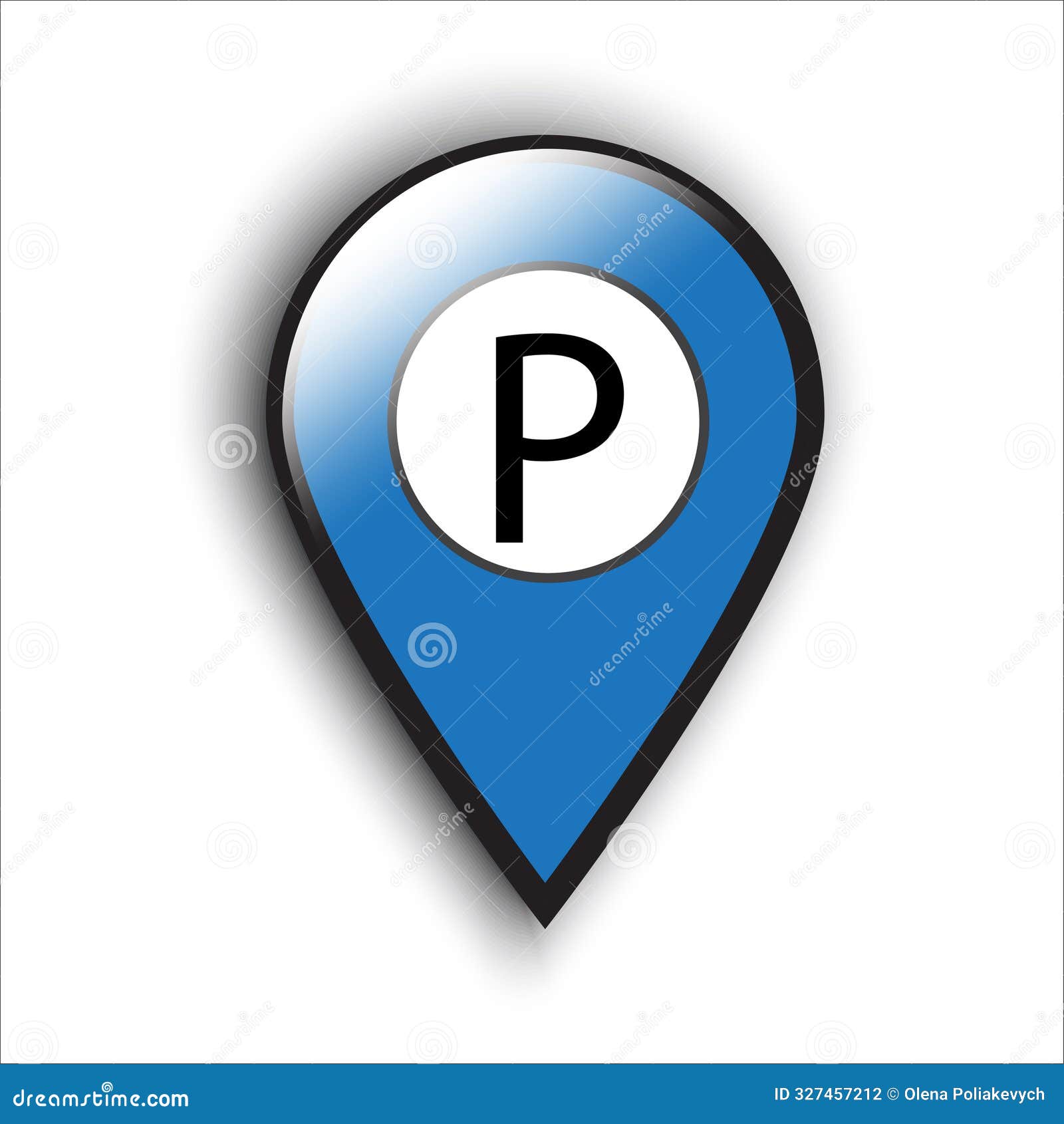 Parking Location Icon. Blue Map Marker. Glossy Effect. Vector ... Parking Location Icon. Blue Map Marker. Glossy Effect. Vector ...