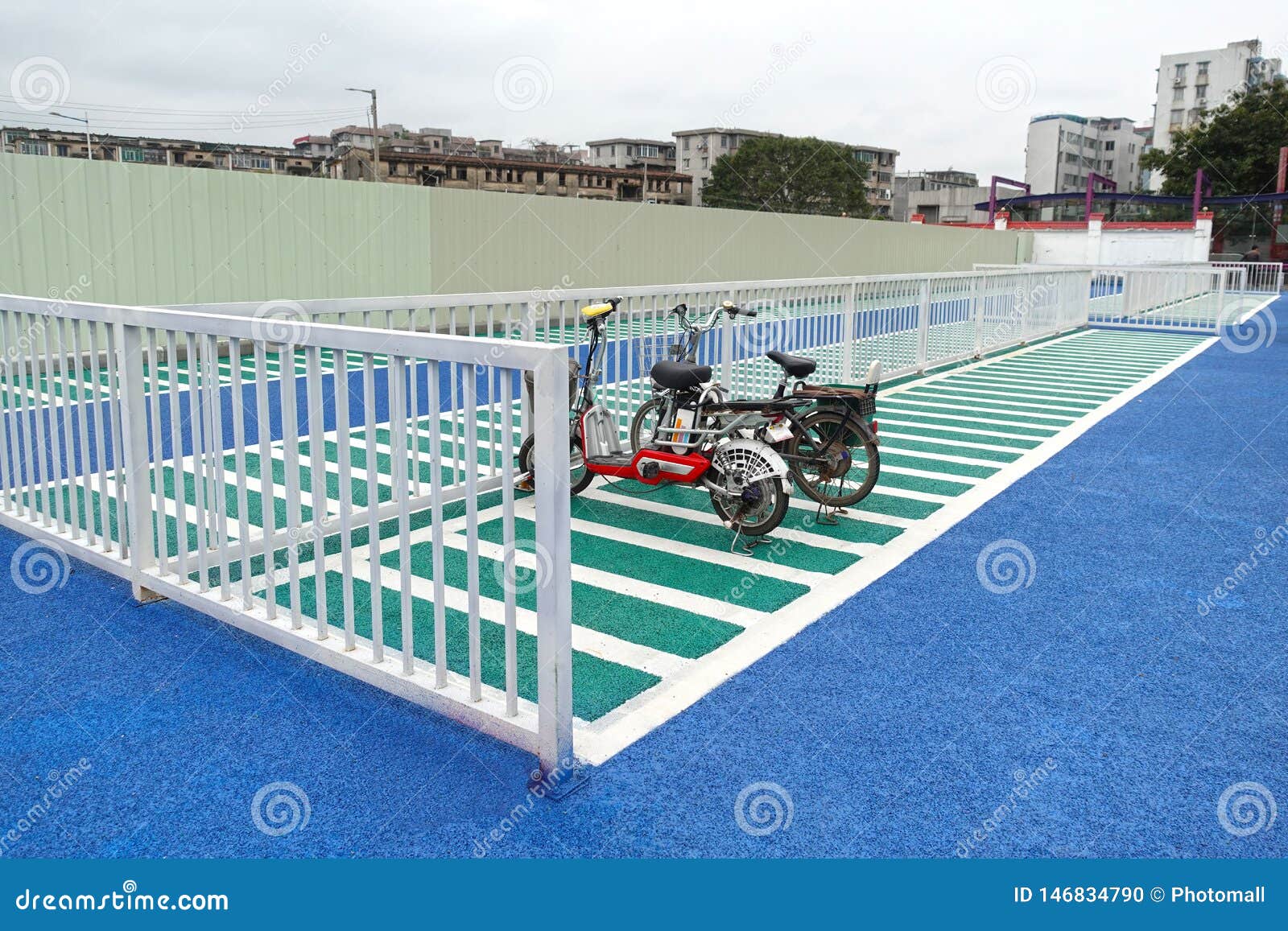 Parking lot in city stock photo. Image of construction - 146834790