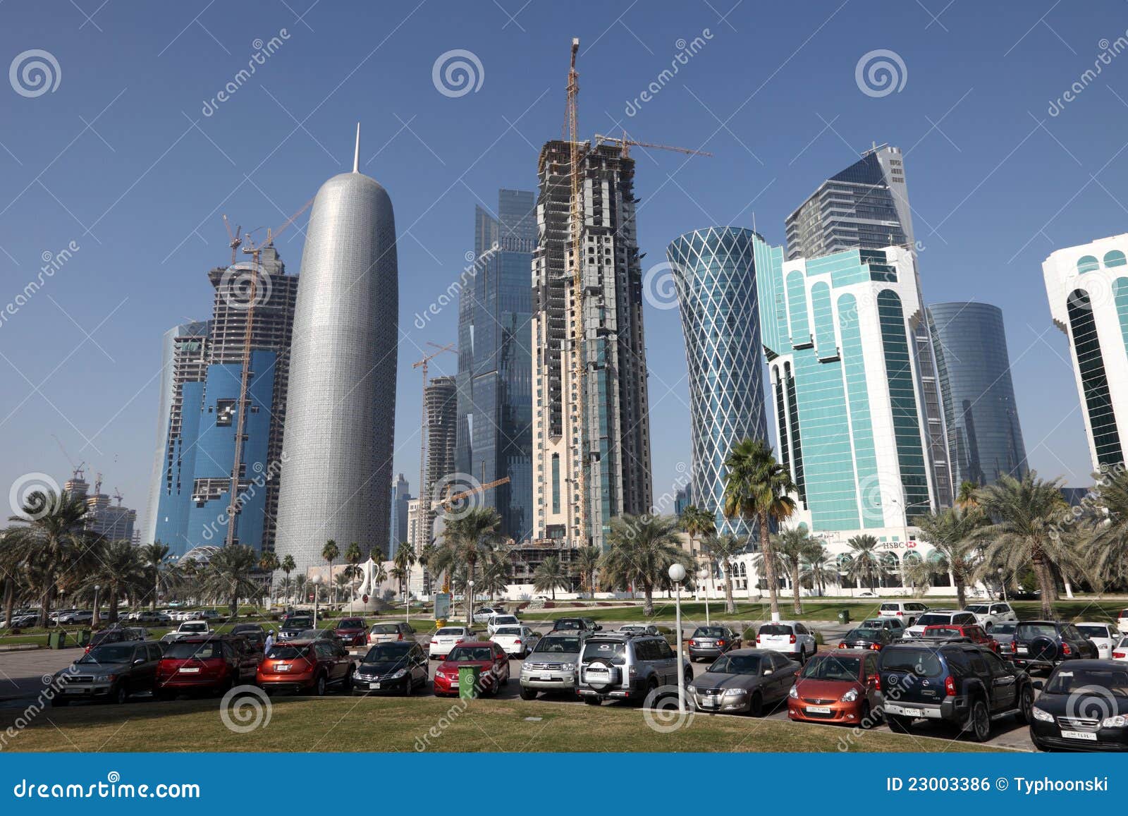 Parking Lot Downtown in Doha Editorial Photo - Image of district ...