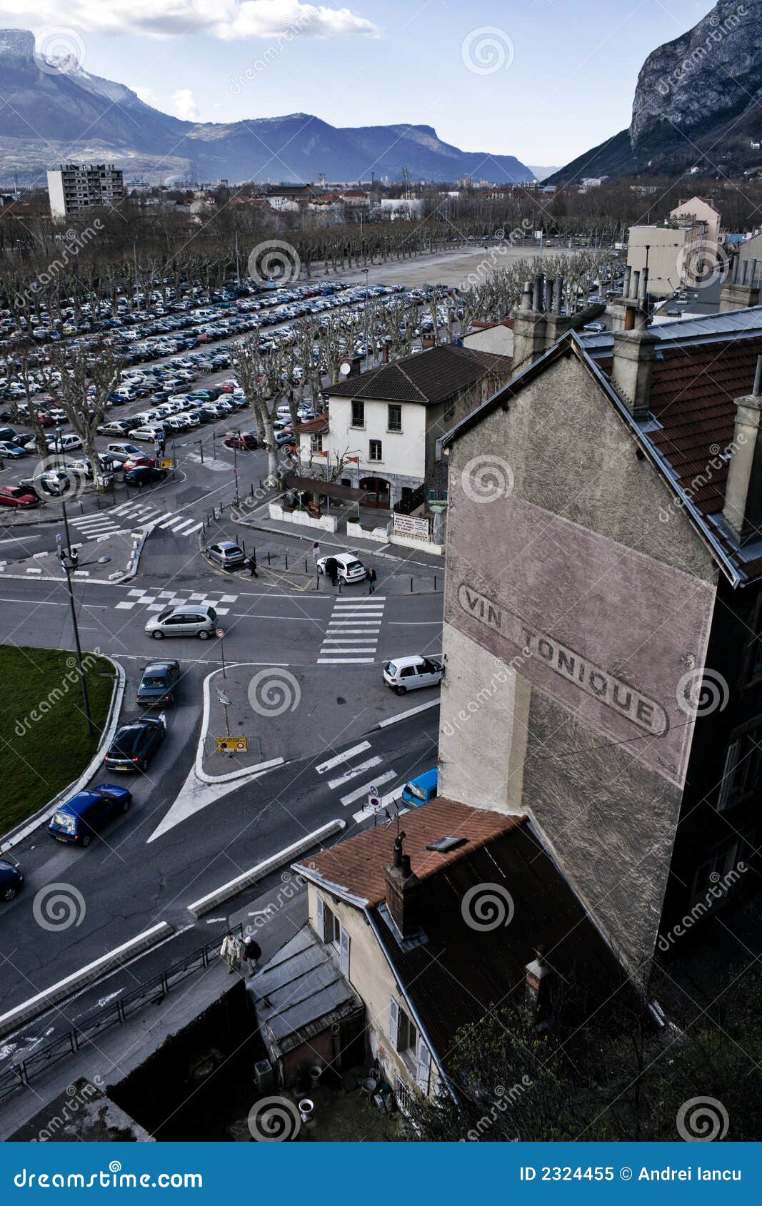 Parking Lot & Intersection Stock Image - Image of building, cars: 2324455