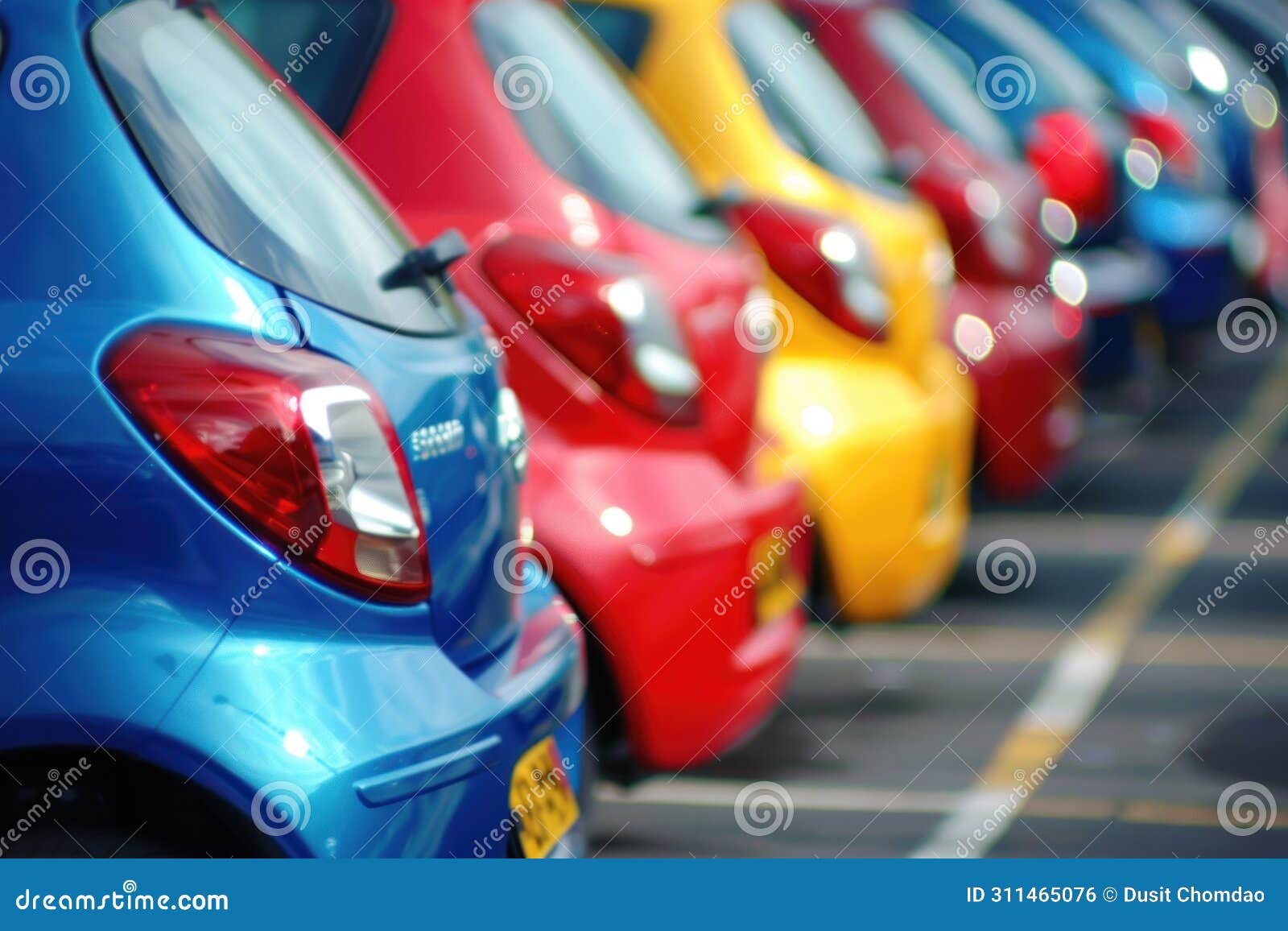 A Parking Lot with Many Cars and a Tree in the Middle. Stock Photo ...
