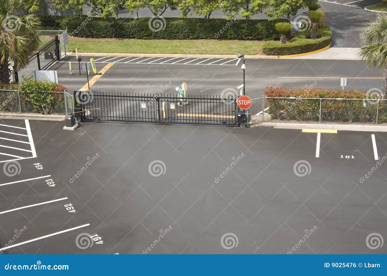 Parking lot security gate stock photo. Image of empty - 9025476