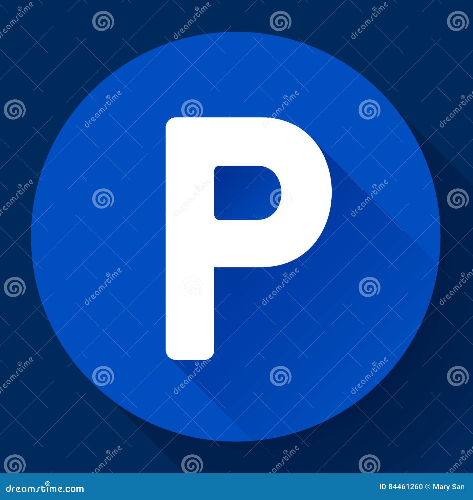 Parking Lot Sign Icon Flat Style Vector Stock Vector - Illustration of ...