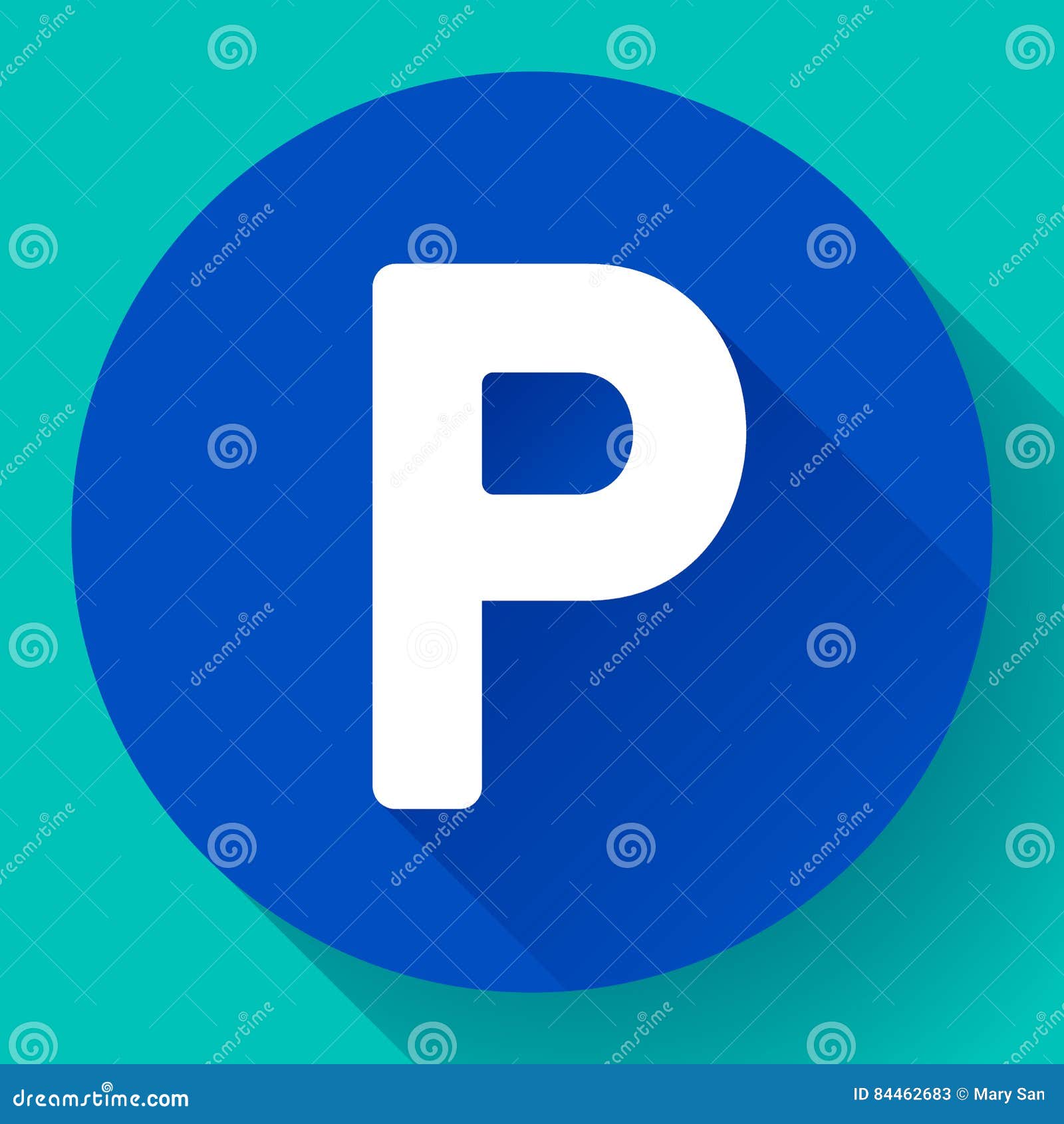 Parking Lot Sign Icon Flat Style Vector Stock Vector - Illustration of ...