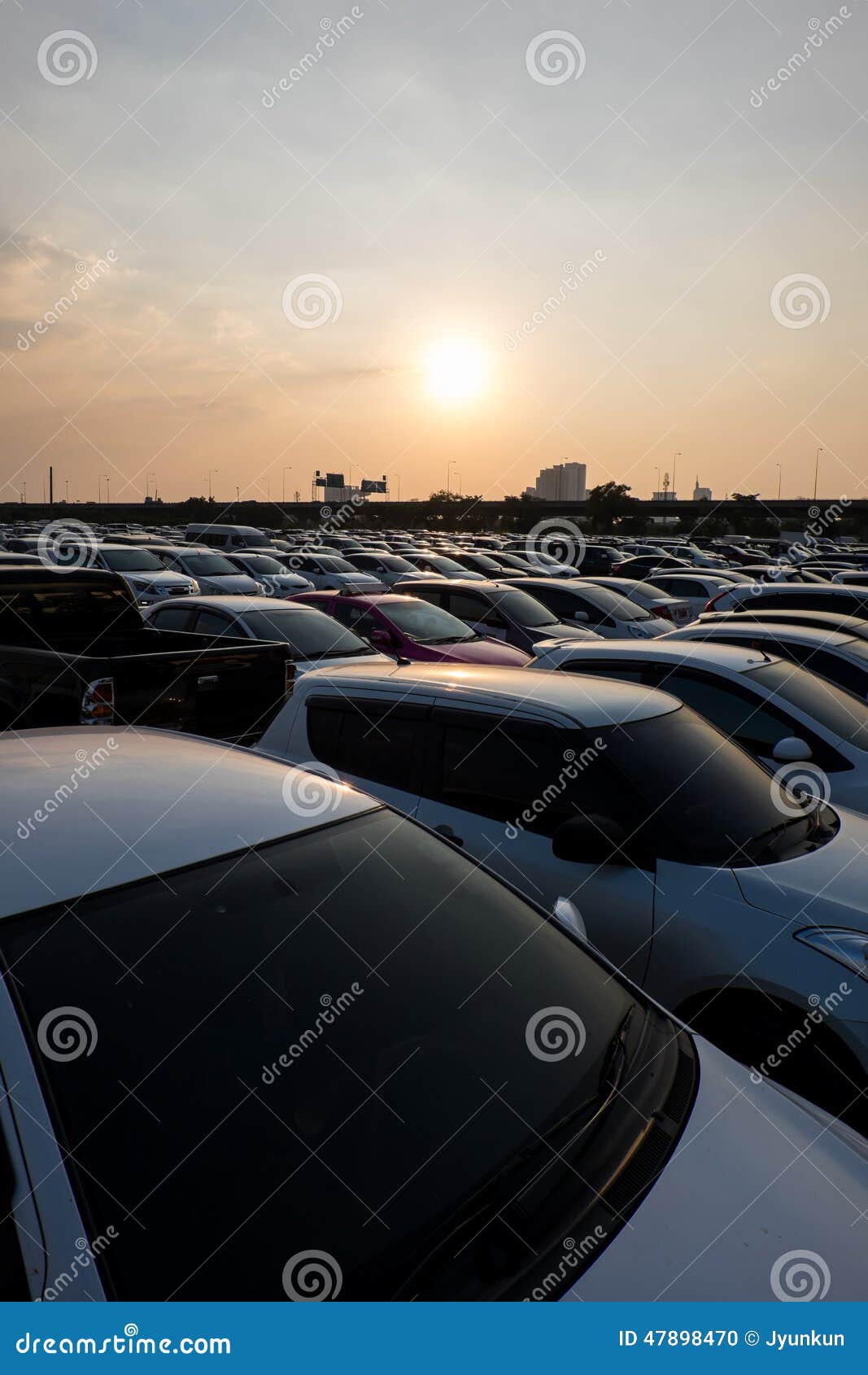 Parking lot sunset stock photo. Image of shopping, mall - 47898470