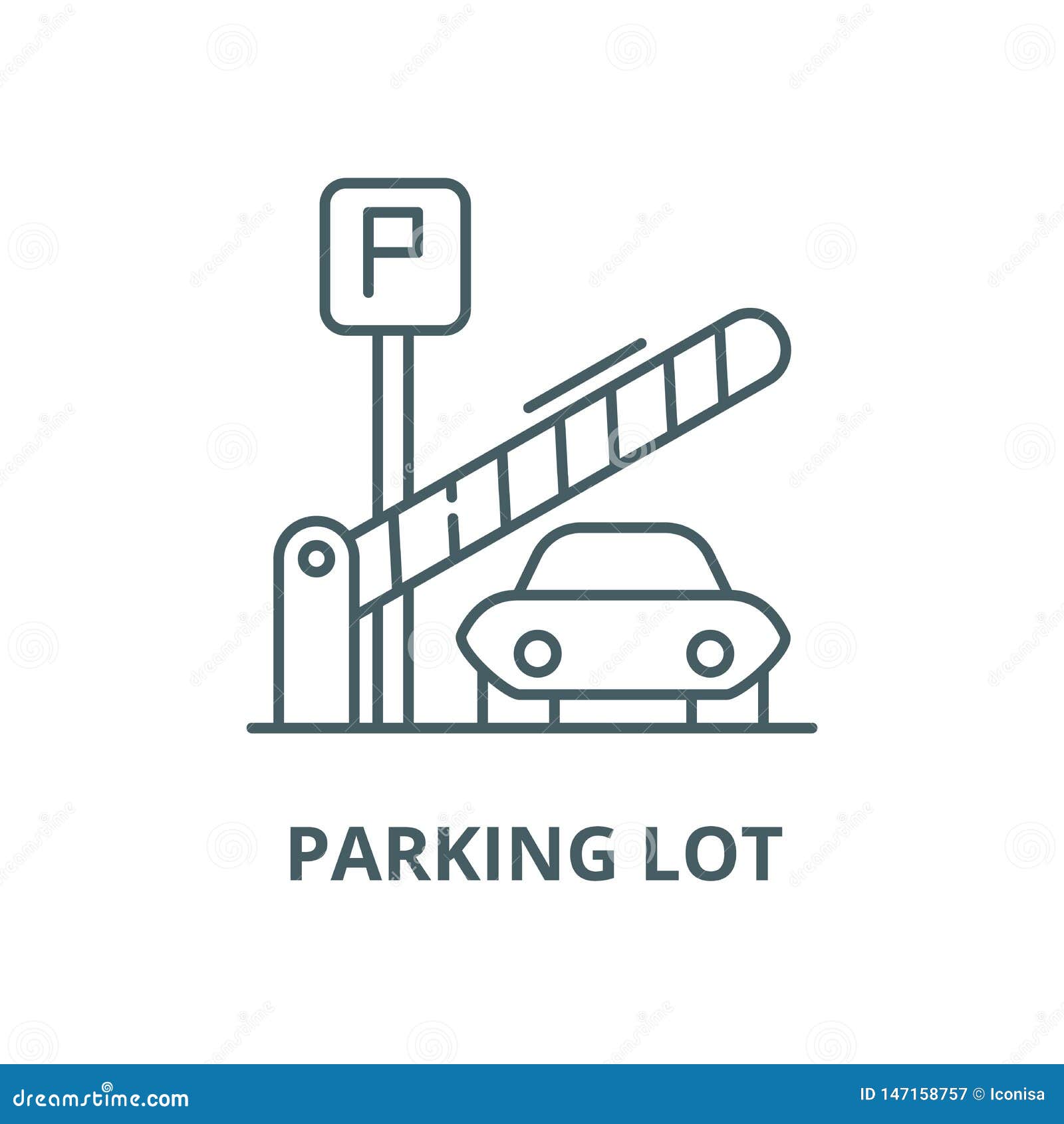 Parking Lot Vector Line Icon, Linear Concept, Outline Sign, Symbol ...