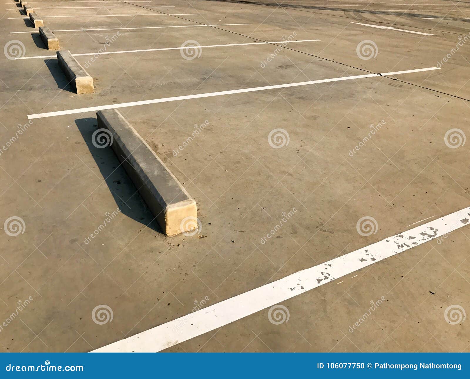 Parking Lot and White Line Mark Stock Photo - Image of fresh, parking ...