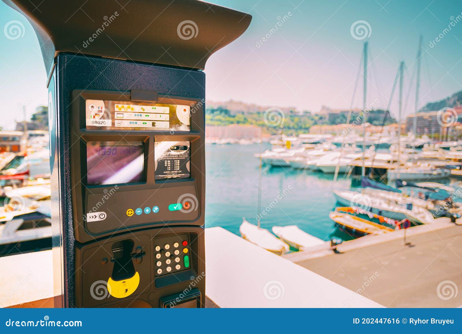 Parking Machine with Electronic Payment at City Parking. Fee Payment ...