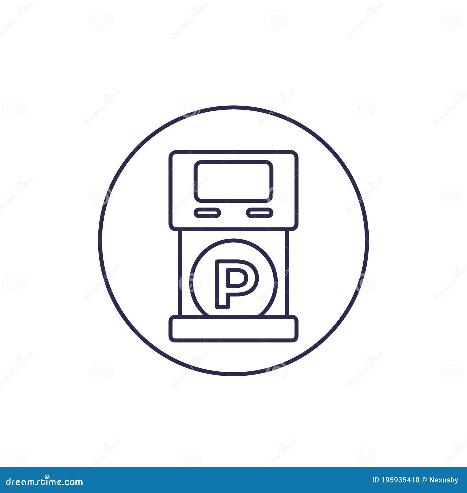 Parking Machine Icon, Line Vector Stock Vector - Illustration of auto ...