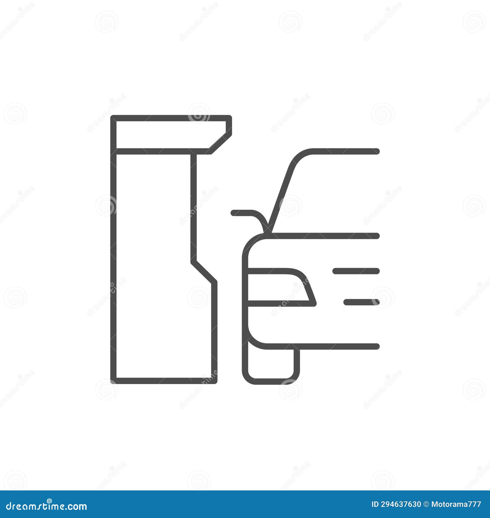 Parking Machine Line Outline Icon Stock Vector - Illustration of paying ...