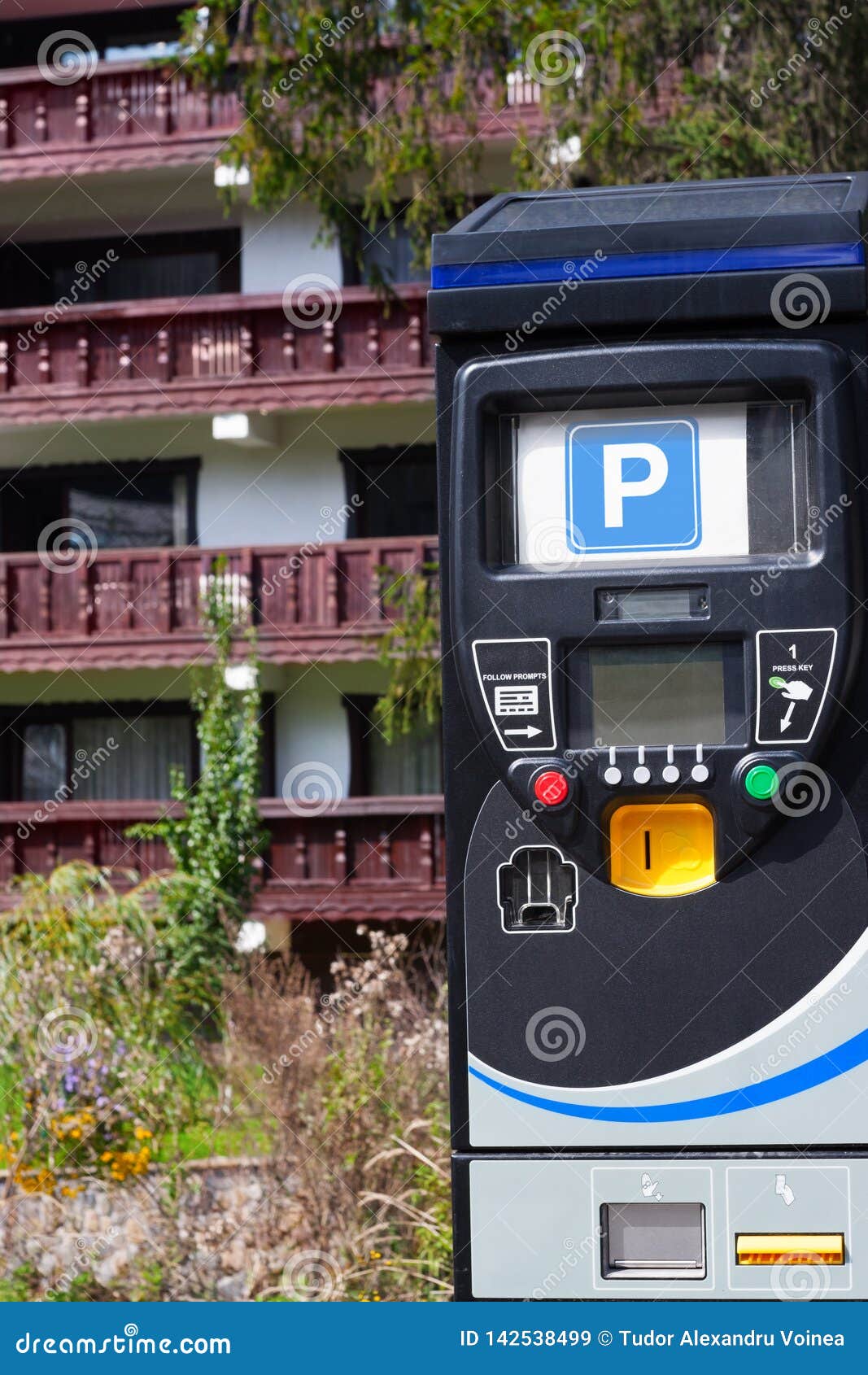 Parking Machine in a Ski Resort Area Stock Image - Image of pass ...