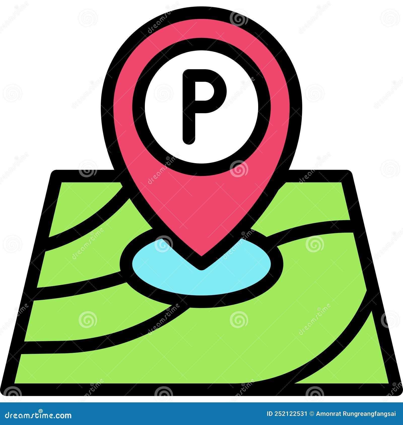Parking Map Icon, Location Map and Navigation Vector Stock Vector ...