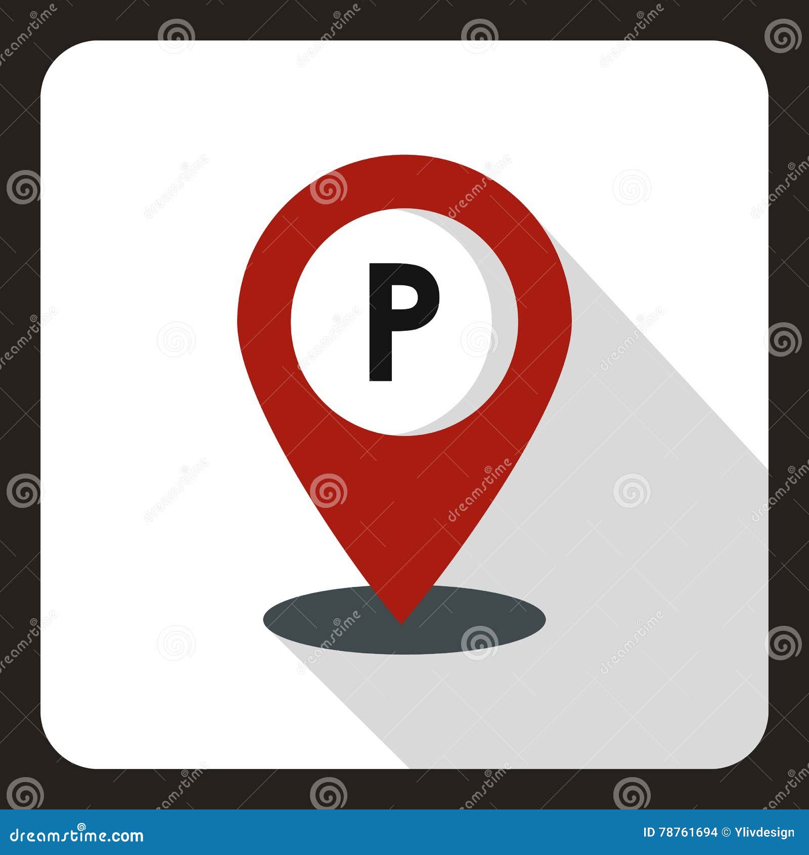 Parking, Map Pin Icon, Flat Style Stock Vector - Illustration of close ...