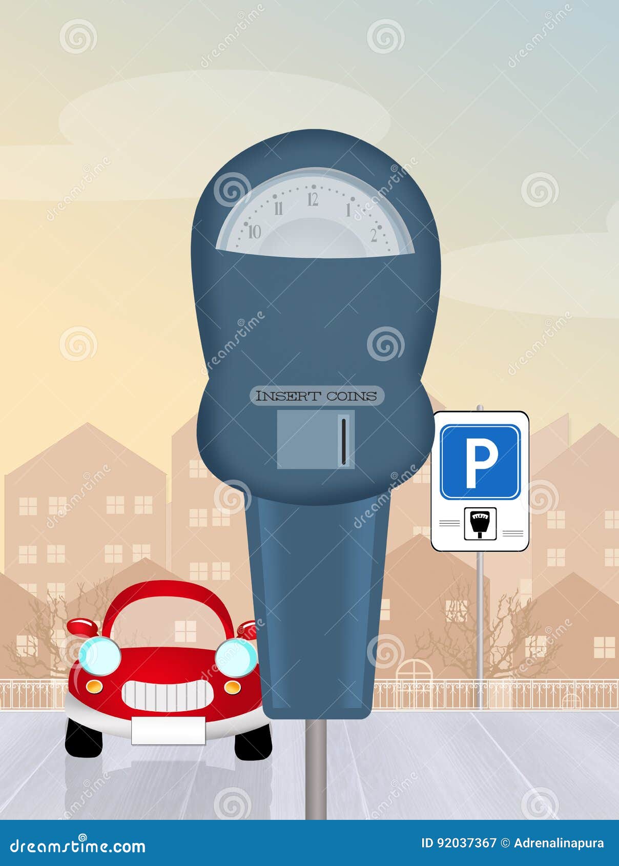Parking meter stock illustration. Illustration of police - 92037367