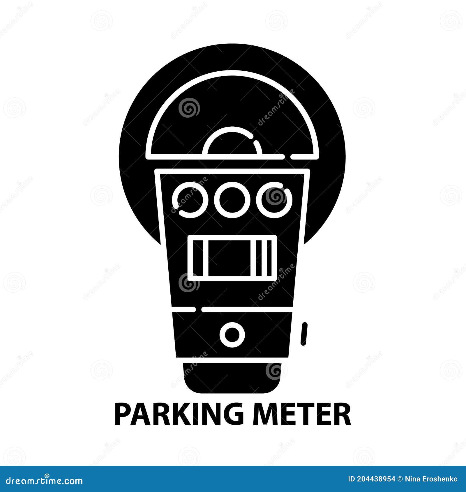 Parking Meter Symbol Icon, Black Vector Sign with Editable Strokes ...