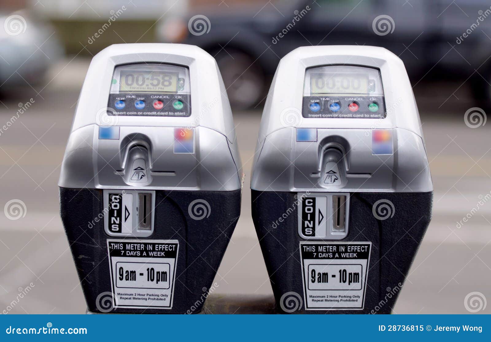 Parking meters stock image. Image of meters, coins, cards - 28736815